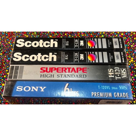 Sony | Media | New Bundle Of 4 Blank Vhs Tabs Sony 6t2vr 120minute ...
